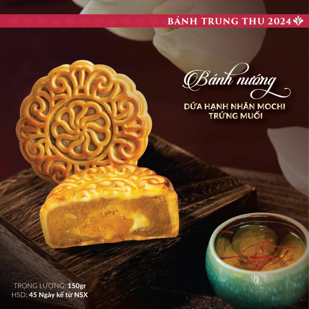 Bánh trung thu cao cấp Dứa Hạnh Nhân Mochi Trứng Muối 150gr - Saffron ...